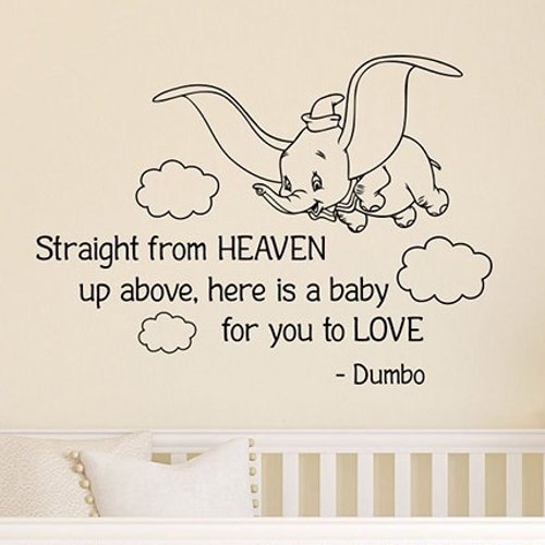 Straight From Heaven Up Above Dumbo Quote Wall Decal Disney Etsy