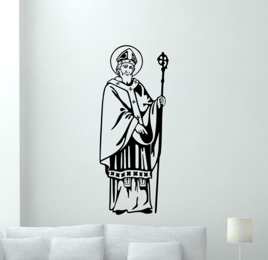 Saint Patrick Wall Decal Vinyl Sticker St Patrick Statue Ireland Patron ...