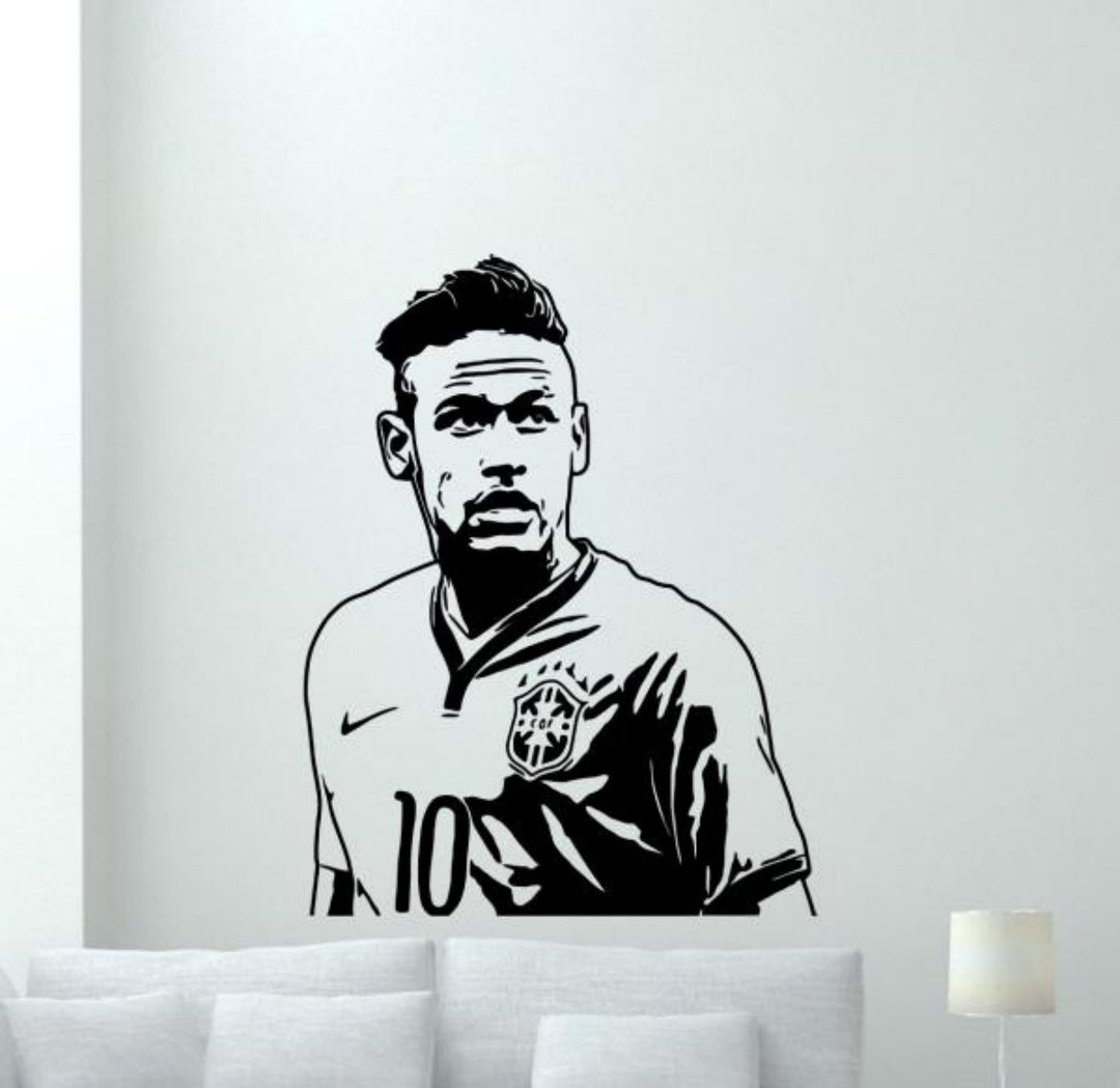 Neymar Wall Sticker Vinyl Decal Football Player Wall Art Soccer Living ...
