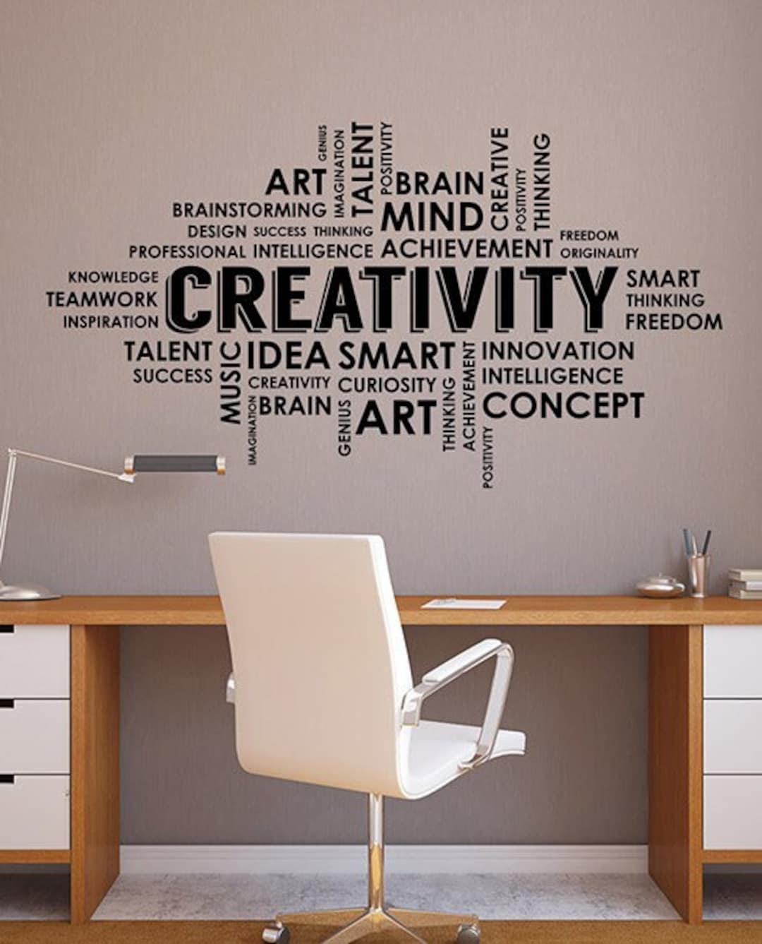 Creativity Word Cloud Wall Sticker Inspirational Words Vinyl Decal ...