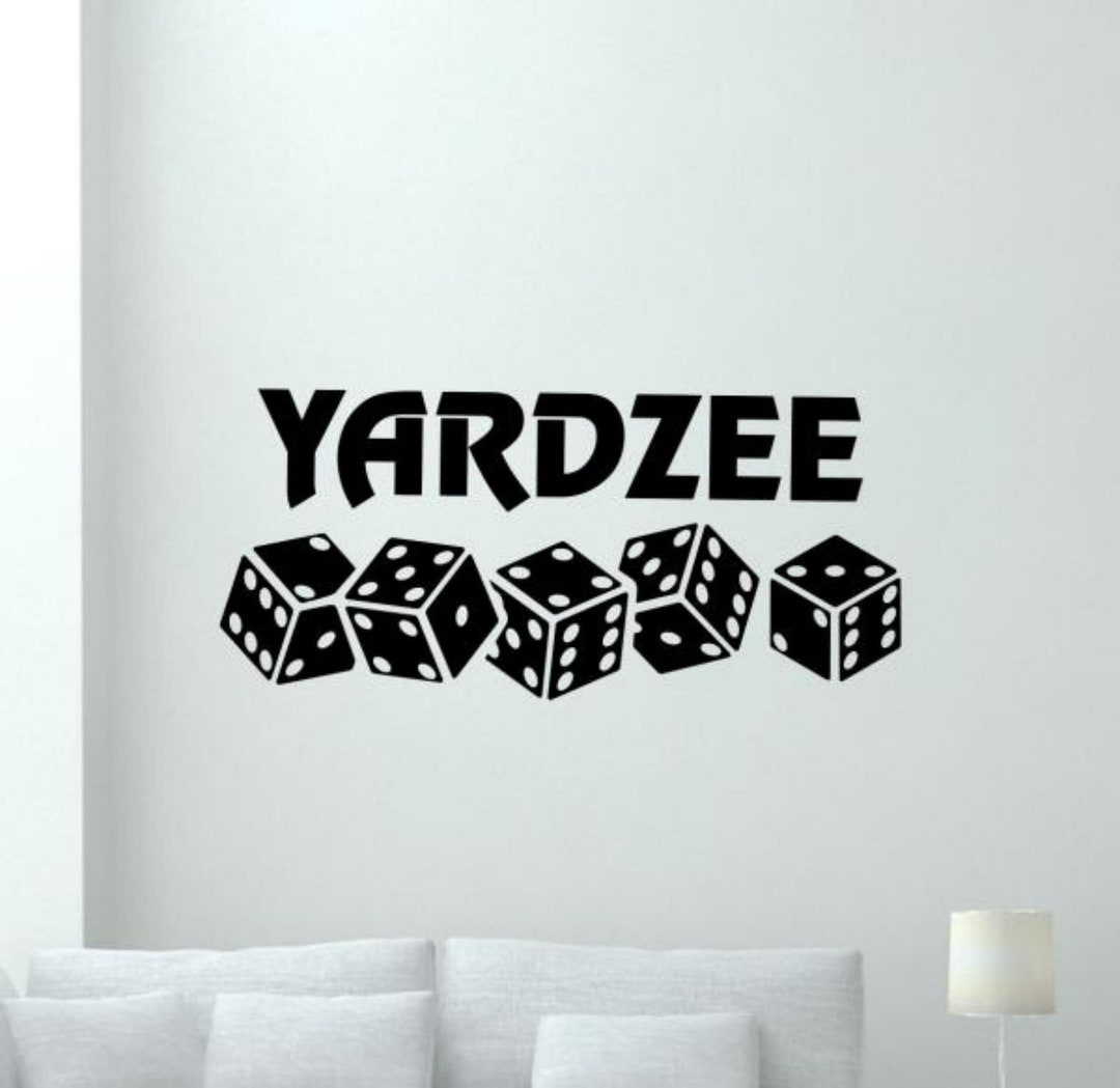 Yardzee Decal Vinyl Wall Sticker Dice Wall Art Sign Game Decor Poster ...