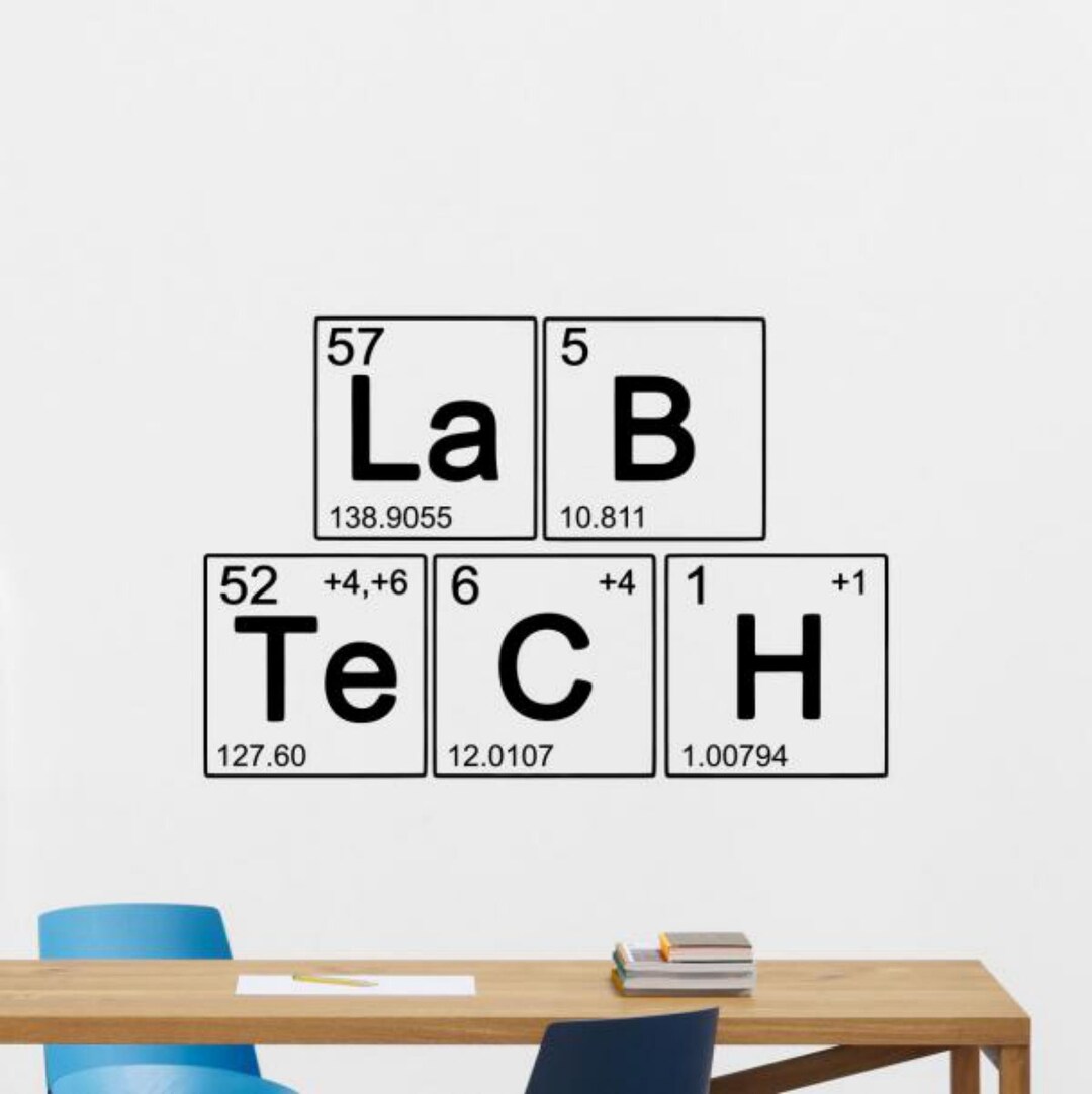 Lab Tech Sticker Vinyl Wall Decal Laboratory Wall Art Periodic Table ...