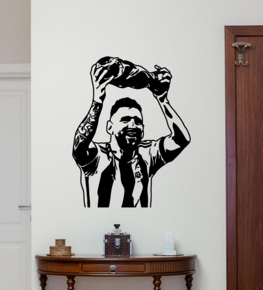Messi Wall Sticker Vinyl Decal Football Wall Art Soccer Living Room ...