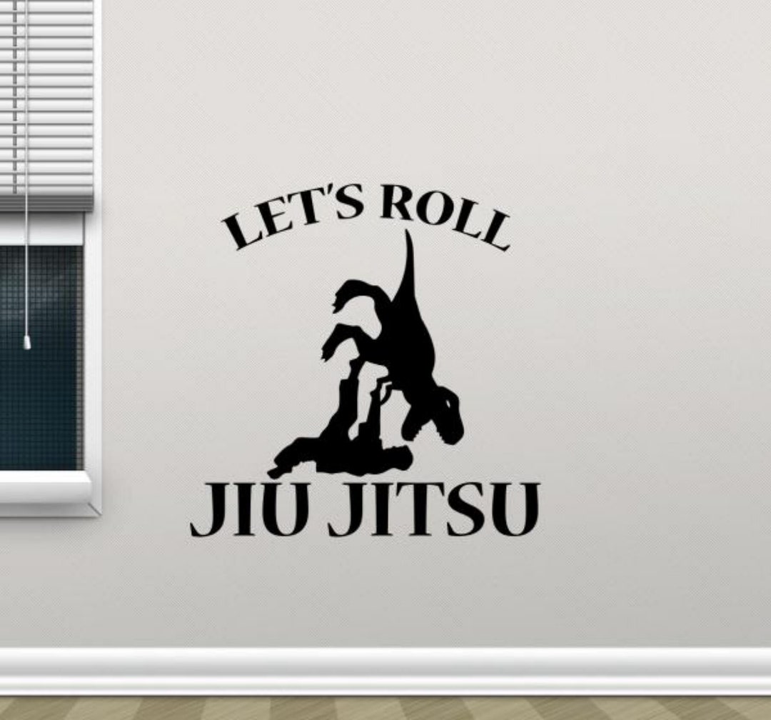 Let's Roll Jiu Jitsu Wall Decal Vinyl Sticker Dinosaur BJJ Wall Art ...