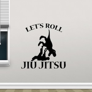 Let's Roll Jiu Jitsu Wall Decal Vinyl Sticker Dinosaur BJJ Wall Art ...
