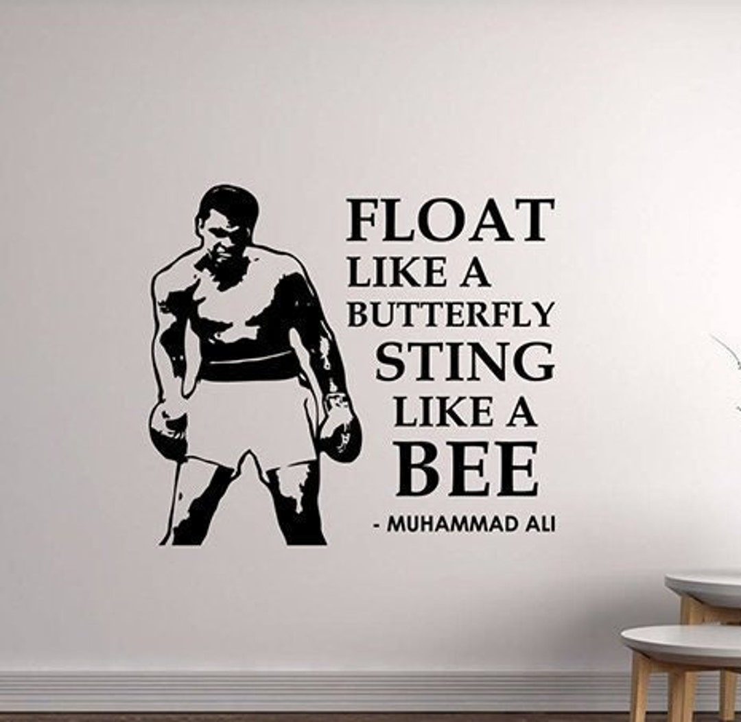 Float Like A Butterfly Sting Like A Bee Ali Quote Wall Decal Vinyl