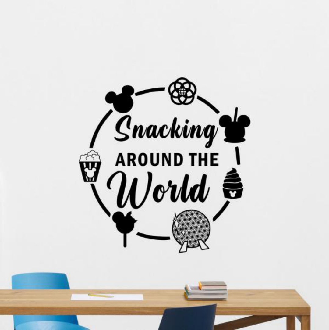 Snacking Around the World Wall Decal Vinyl Sticker Mickey Ears Wall Art ...