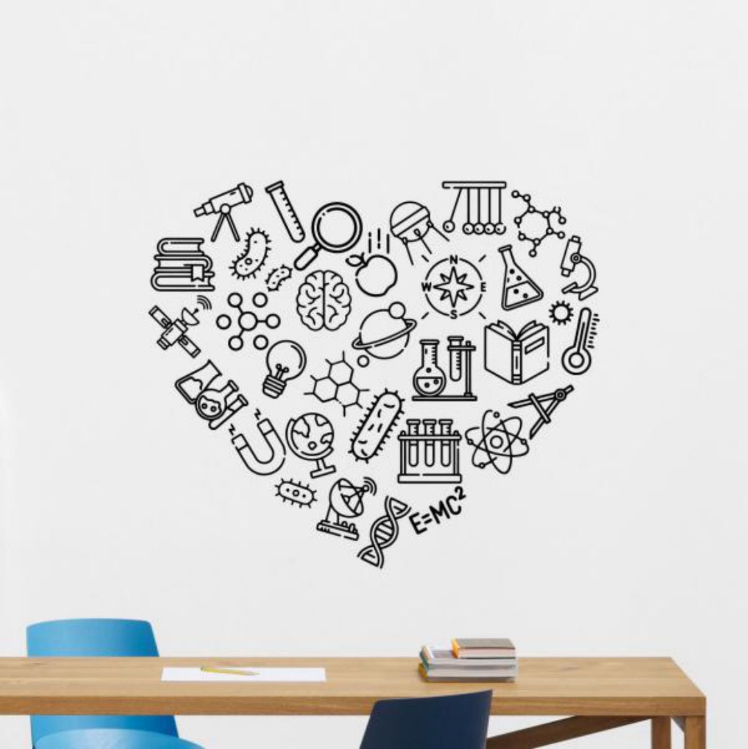 Science Wall Decal Vinyl Sticker Math Physics Chemistry Wall Art Decor ...
