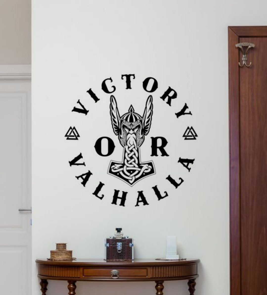 Victory or Valhalla Wall Decal Vinyl Sticker Viking Wall Art Norse ...