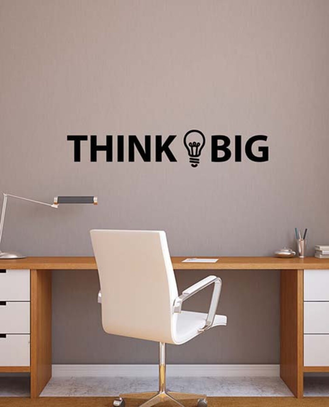 Think Big Wall Decal Vinyl Sticker Lightbulb Life Business Success ...