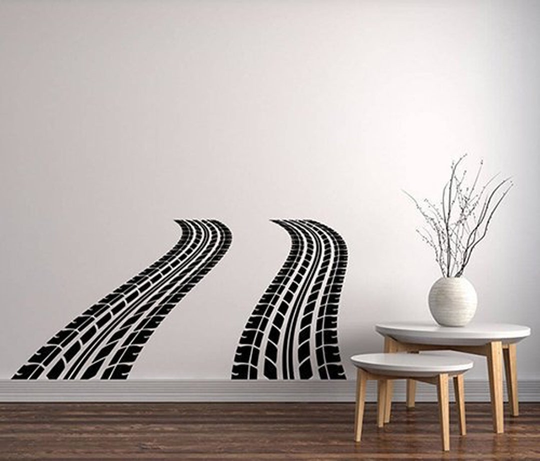 Tire Tracks Wall Decal Road Auto Car Traces Vinyl Sticker - Etsy