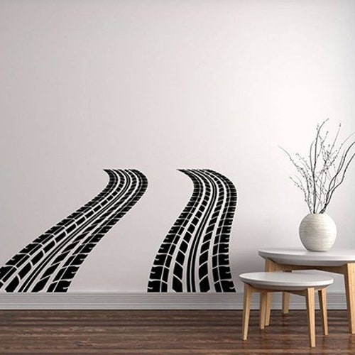 Tire Tracks Wall Vinyl Decal Dirt Road With Traces Stickers - Etsy