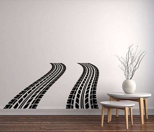 Tire Tracks Wall Decal Road Auto Car Traces Vinyl Sticker - Etsy