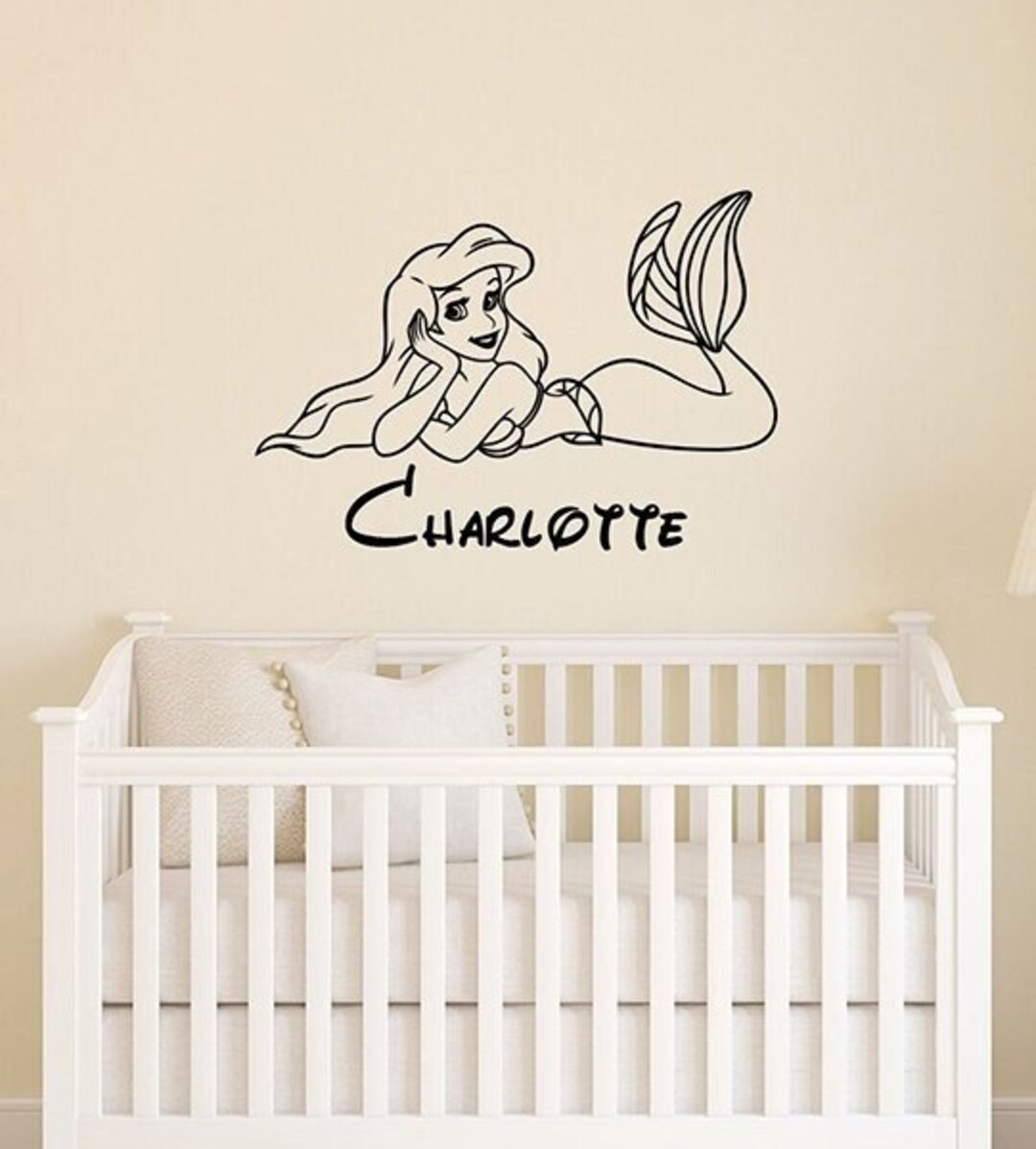 Little Mermaid Custom Name Wall Decal Vinyl Sticker Princess Ariel ...