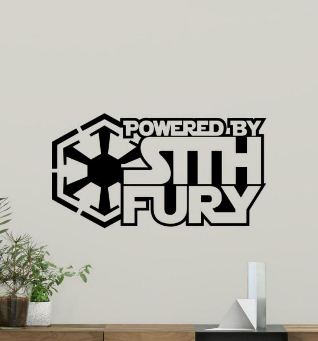 Powered by Sith Fury Decal Vinyl Wall Sticker Wall Art Sith Logo Sign ...