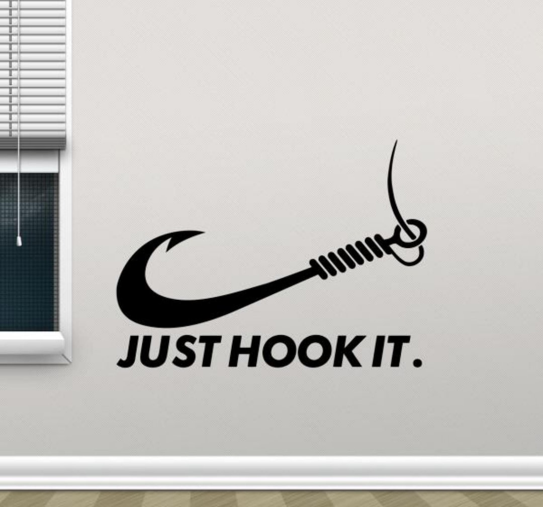 Just Hook It Wall Decal Vinyl Sticker Fishing Wall Art Sign Decor Car ...
