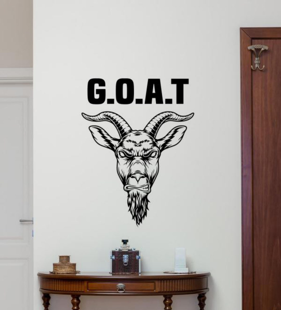 Greatest of All Time Goat Wall Decal Vinyl Sticker Wall Art Sign Decor ...