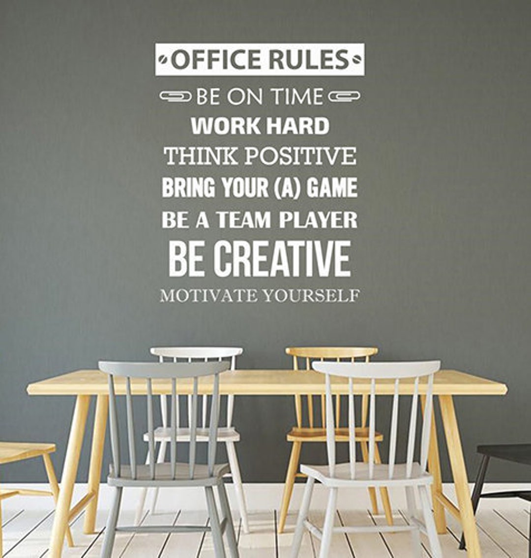 Office Rules Wall Decal Work Business Success Teamwork - Etsy