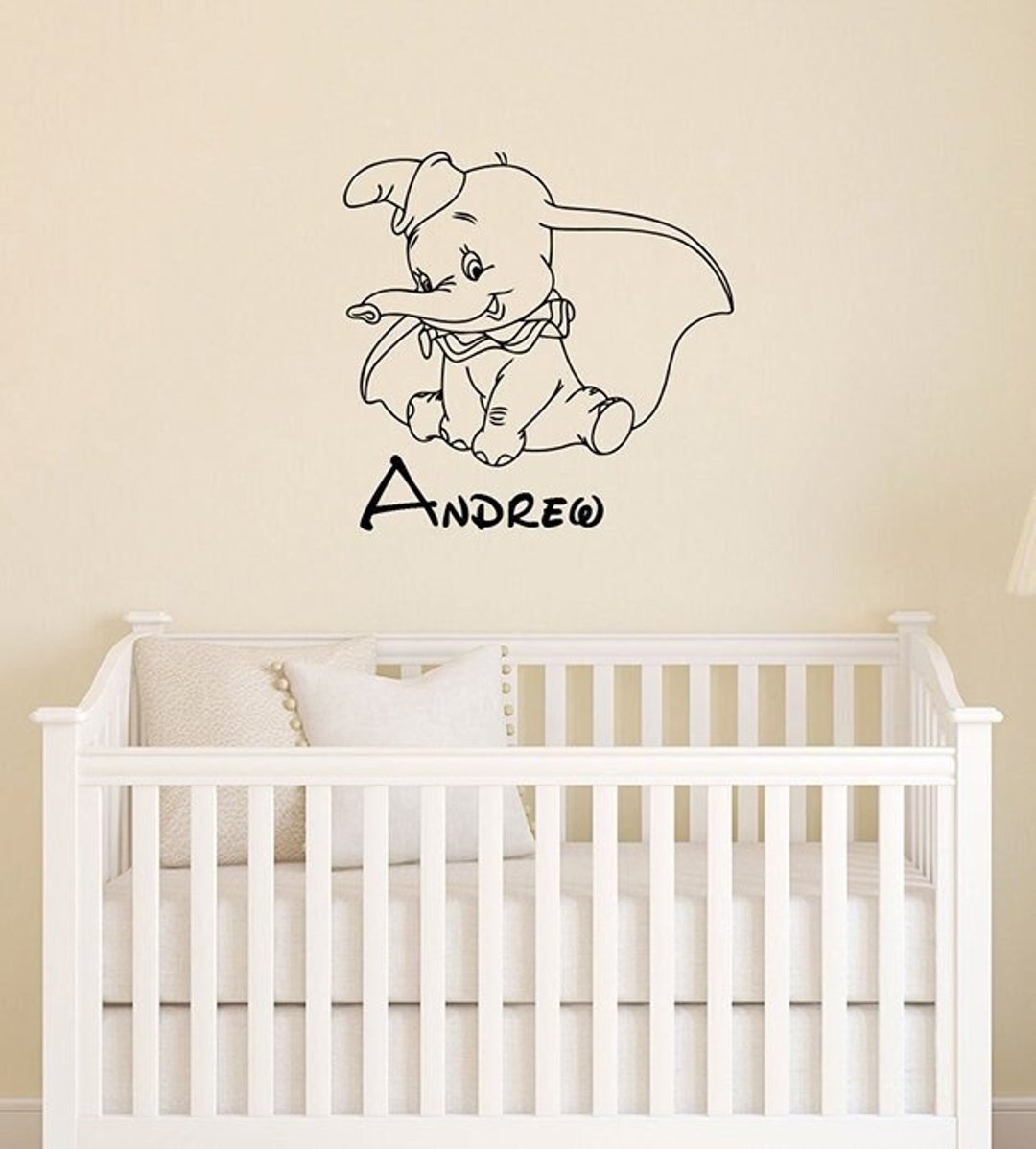 Personalized Dumbo Wall Decal Vinyl Sticker Custom Name - Etsy