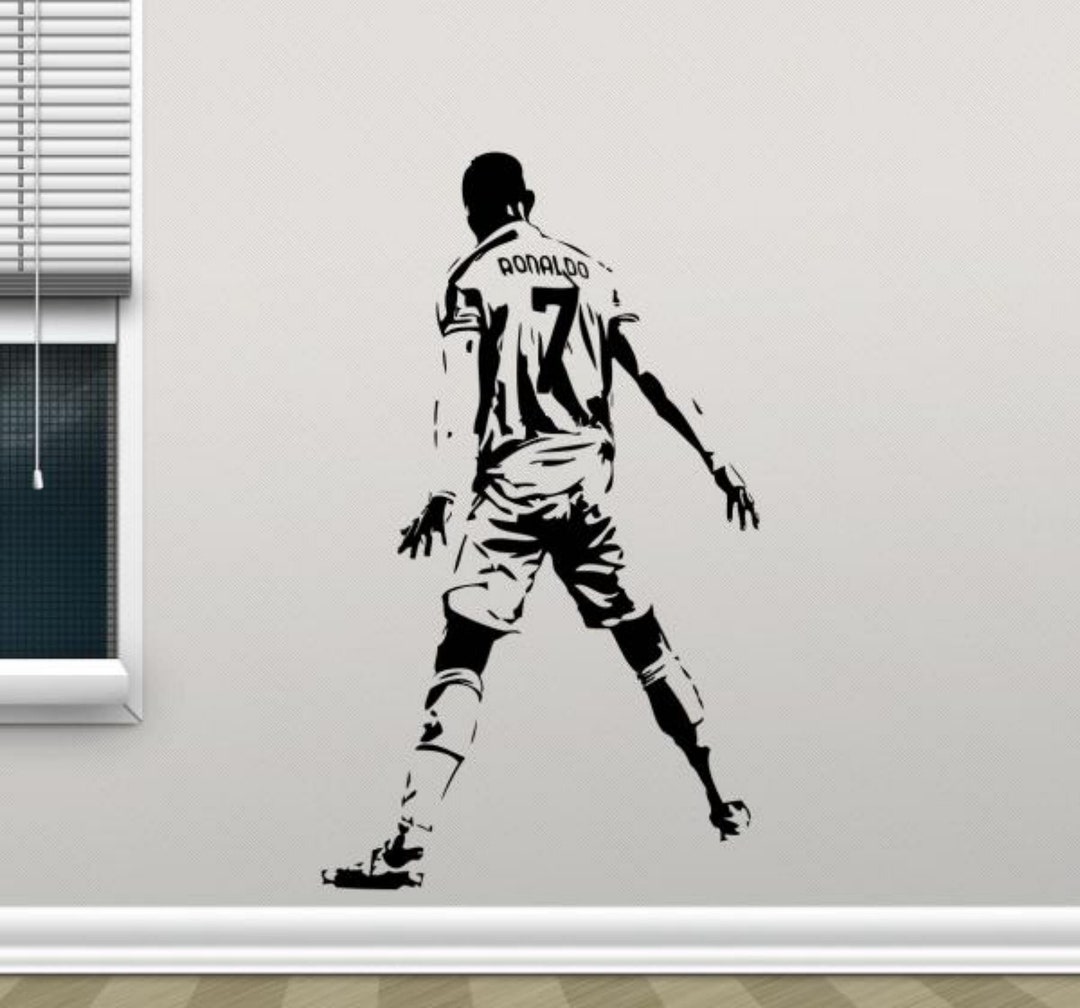 Ronaldo Wall Decal Vinyl Sticker Football Wall Art Soccer Jersey Kids ...