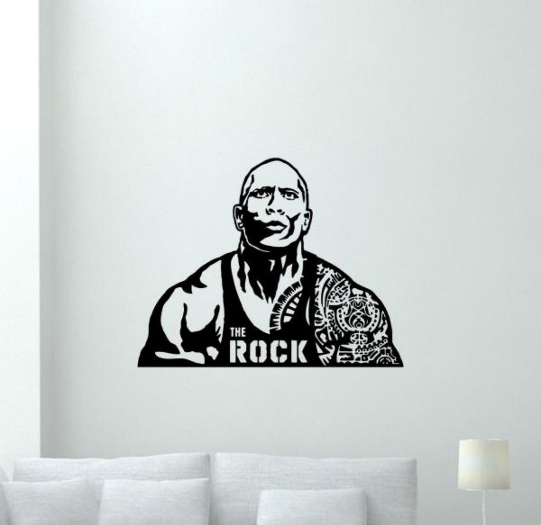 Dwayne the Rock Johnson Wall Decal Vinyl Sticker Wall Art Kids Room ...