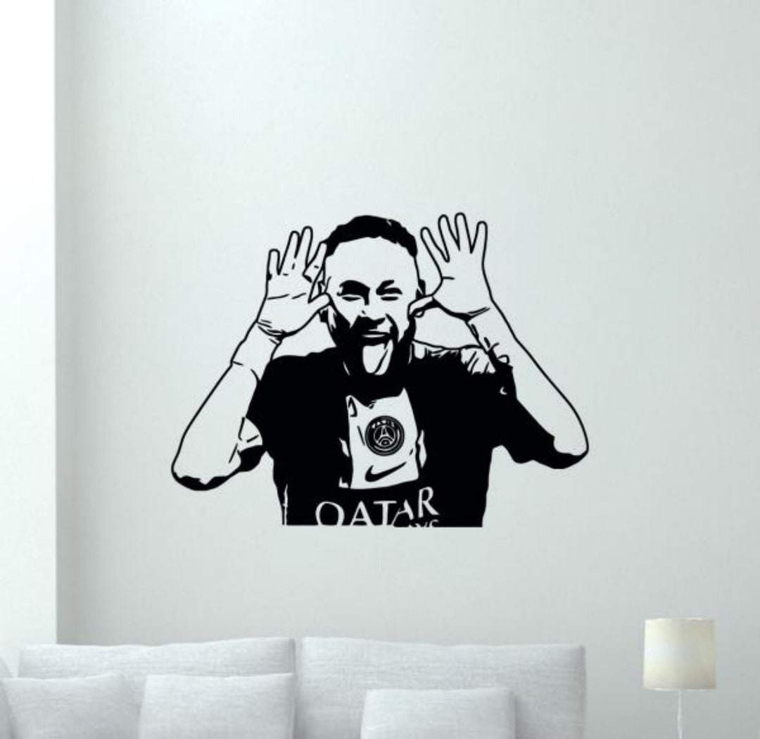 Neymar Vinyl Decal Wall Sticker Brazil Football Player Wall Art Soccer ...