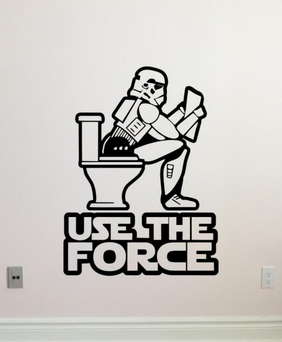 Use the Force Decal Vinyl Wall Sticker Bathroom Wall Art WC Sign Toilet ...