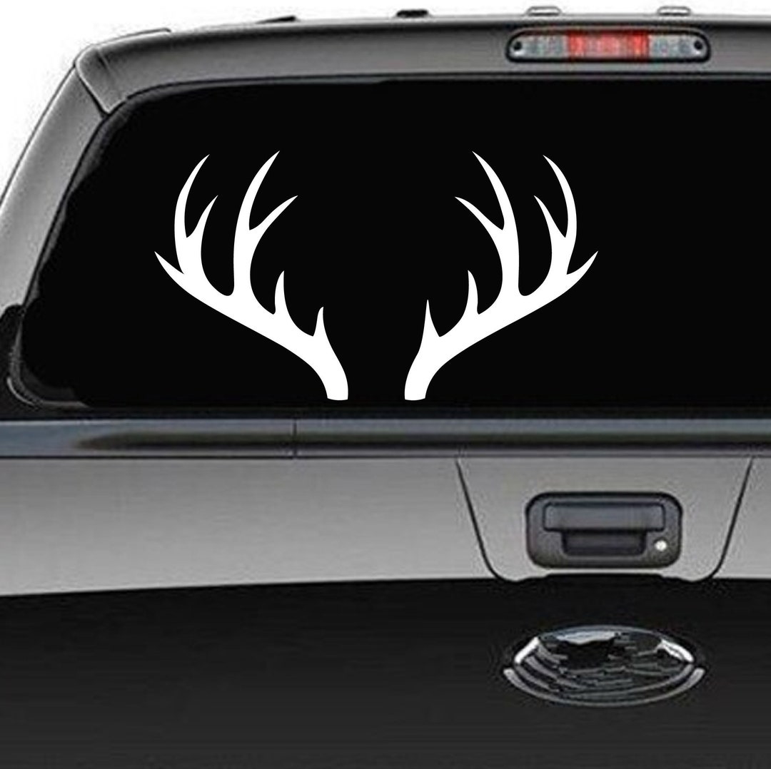 Deer Antlers Decal Hunting Decal Deer Antler Sticker Car - Etsy
