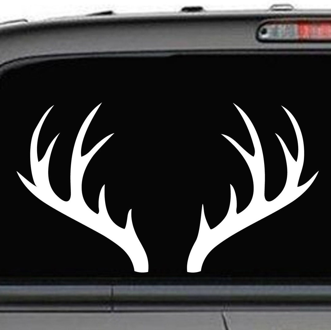 Deer Antlers Decal Hunting Decal Deer Antler Sticker Car Decal Car ...