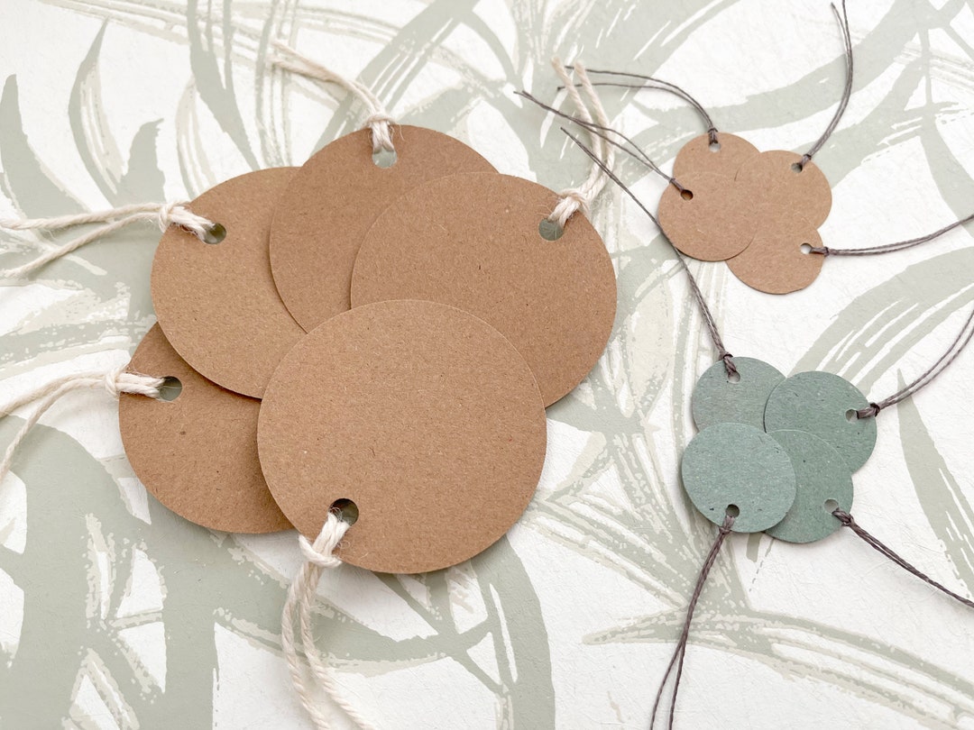 ATC Craft Paper Circle Tags, Multiple Sizes and Quantities, Blank ...