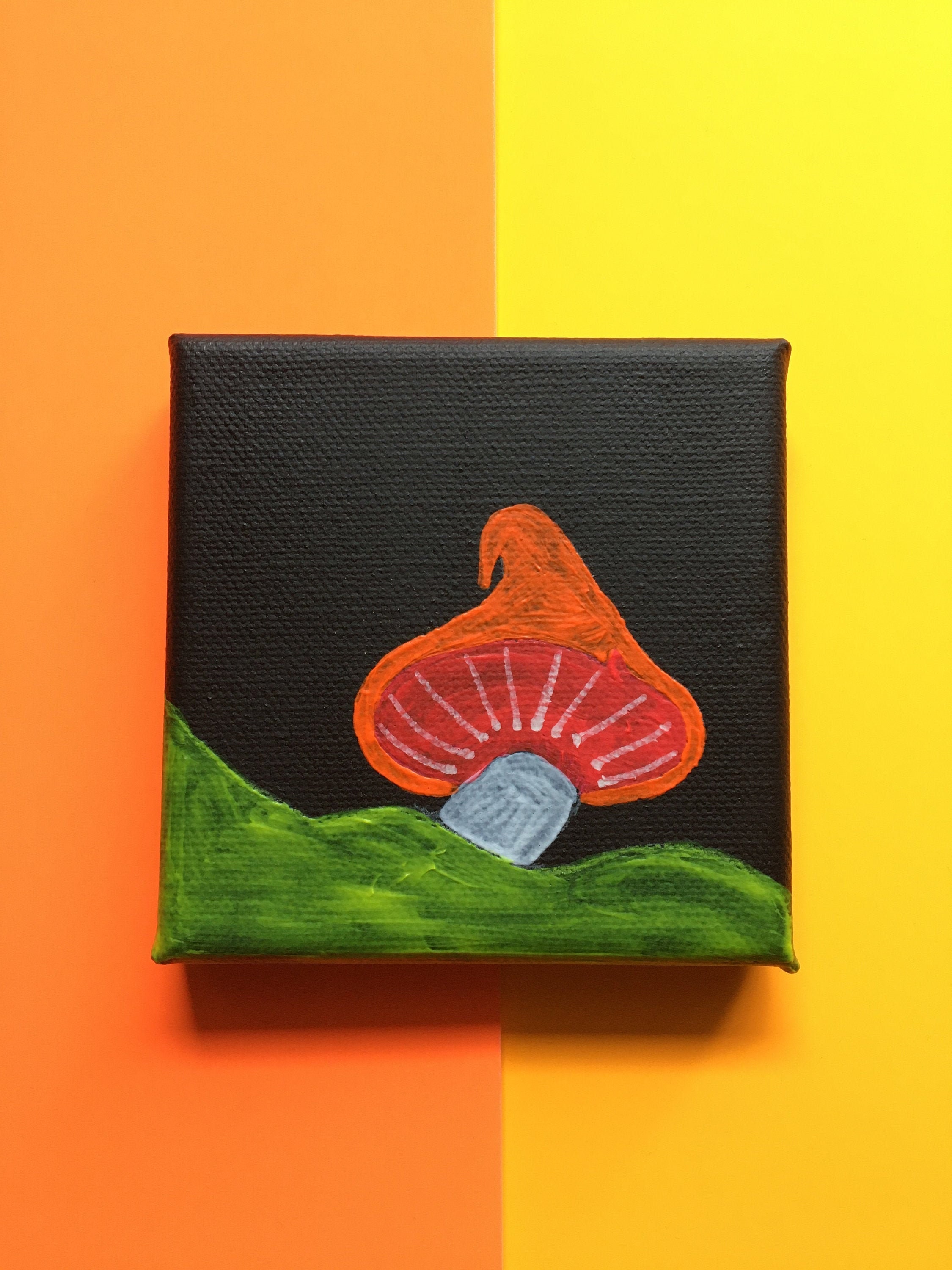 Magic Mushroom Wizard Original Neon Psychedelic Canvas - Etsy UK