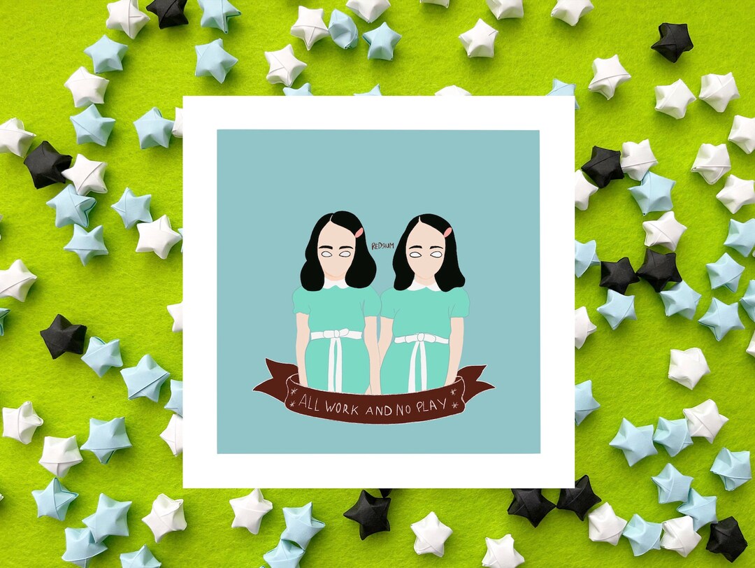 Horror Shining Twin Sisters, Halloween, Stationary, Digital Art, Print ...