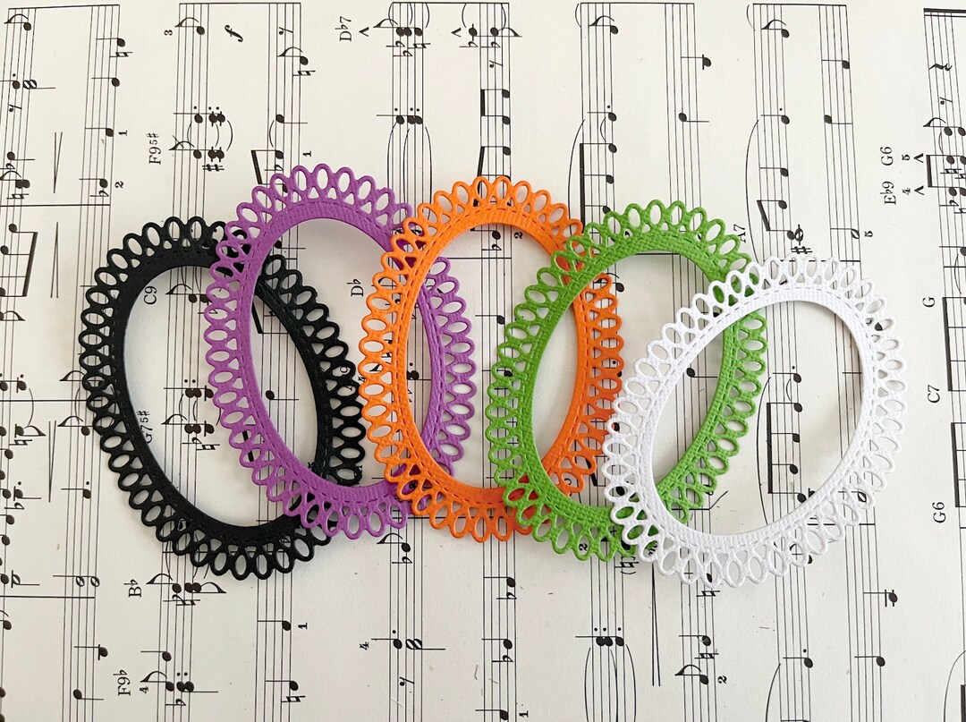 Set of 5, Halloween Oval Frames, Large Paper Die Cuts, Card Making ...