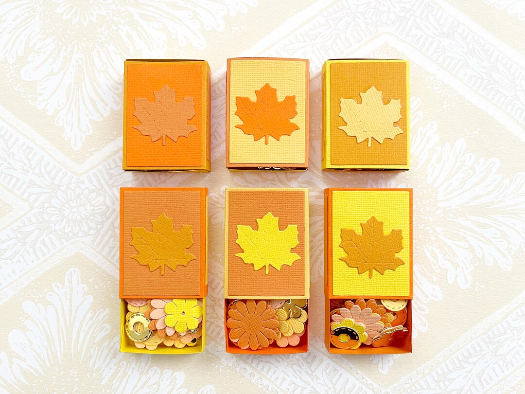 Autumn Matchboxes Loaded With Die Cuts, Orange, Yellow, Mystery Box ...