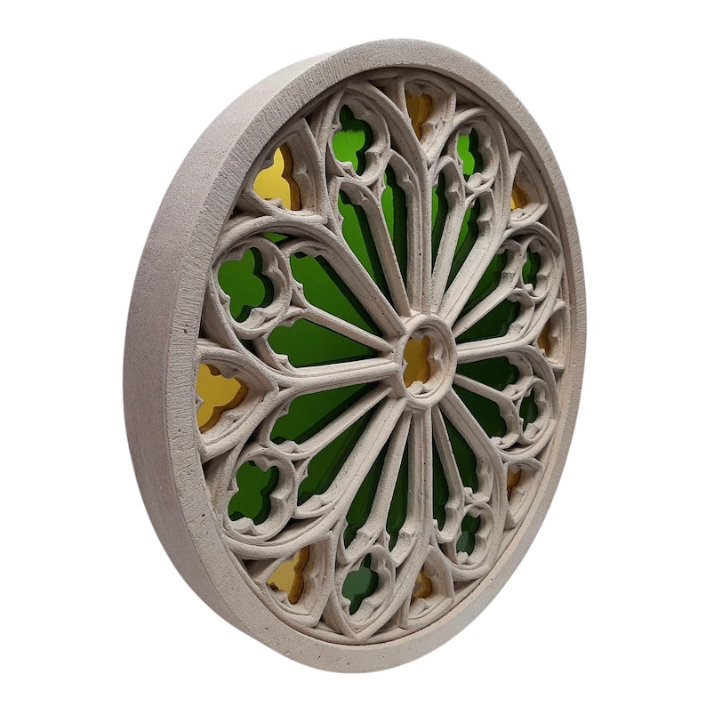 Cathedral Rose Window, 60 Cm, Handcrafted Reconstituted Stone, Double ...