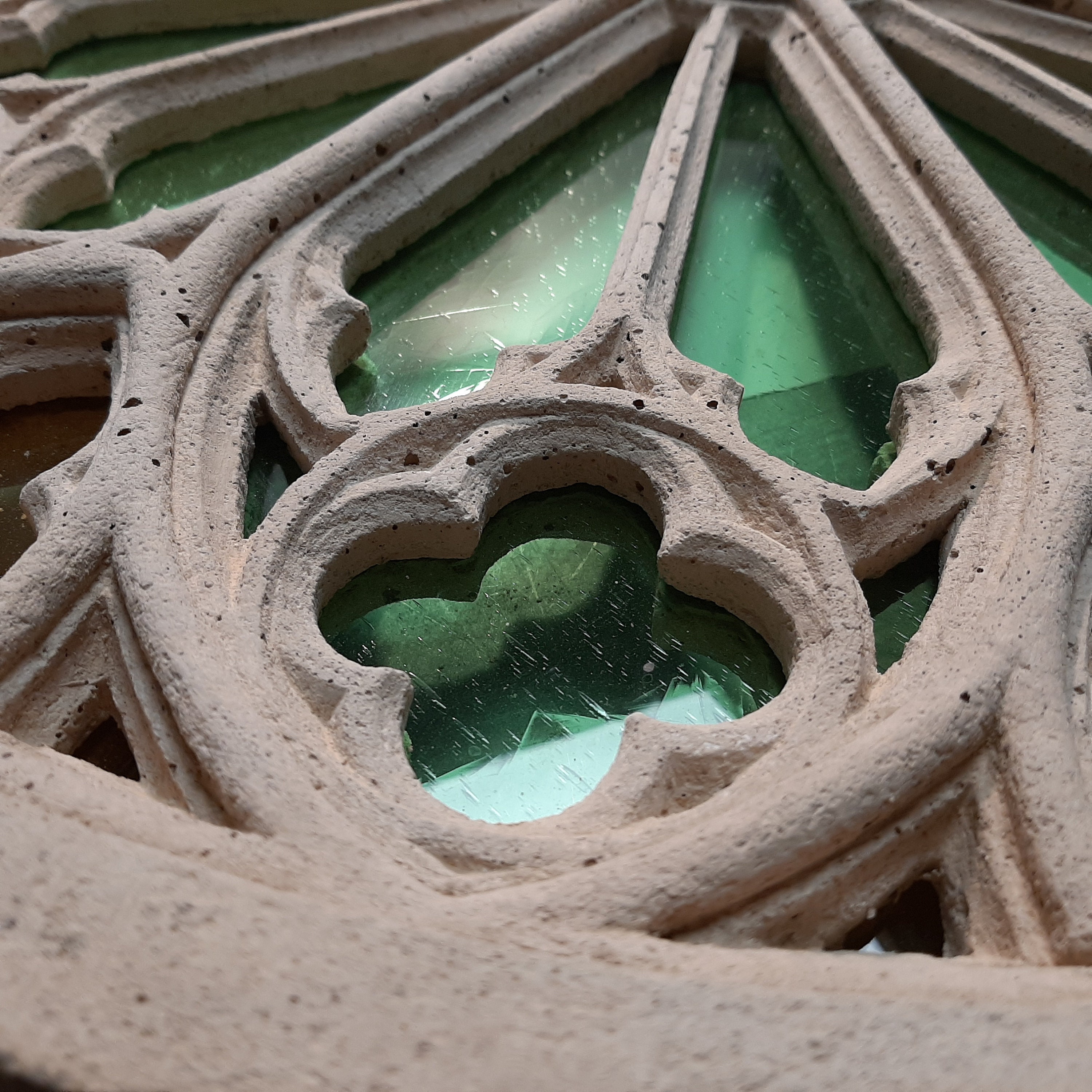 Cathedral Rosette 60 Cm, Artisanal Reconstituted Stone, Double-sided ...