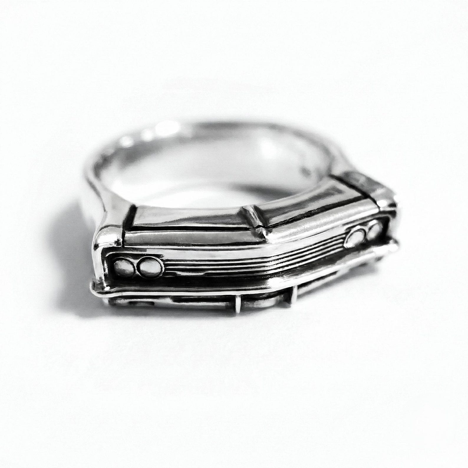 Handcrafted Car Grille Ring Sterling Silver for Gearheads and Vintage ...