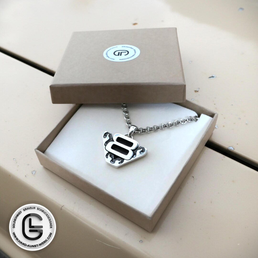 V8 Pendant 925 Sterling Silver | Car Guy Gift | Hot Rod Necklace ...