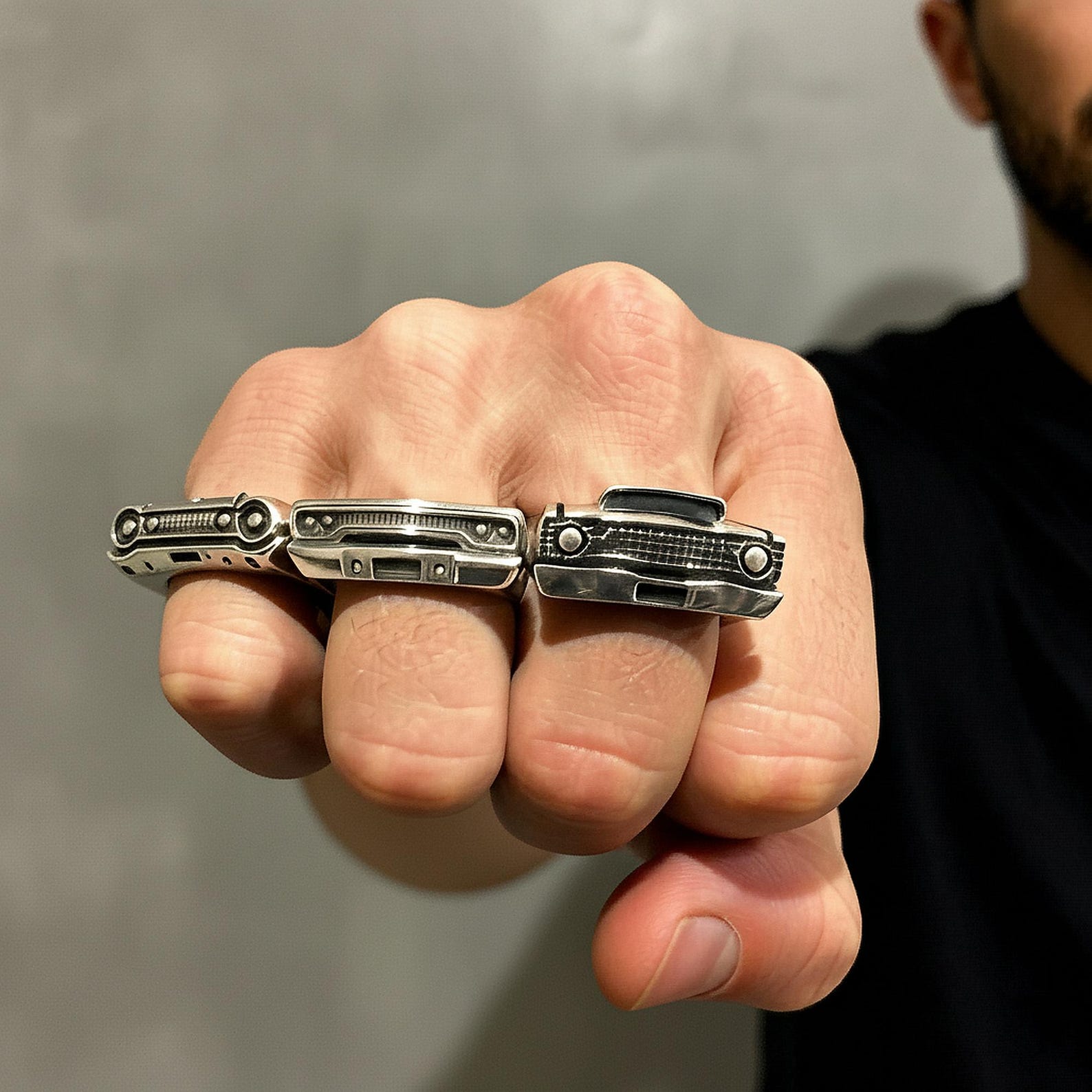 Handcrafted Car Grille Ring Sterling Silver for Gearheads and Vintage ...
