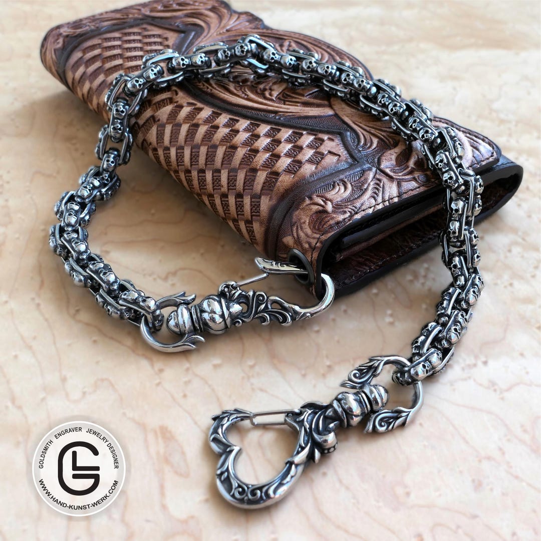 Skull Wallet Chain Stainless Steel | Biker Key Chain for Men | Gothic ...