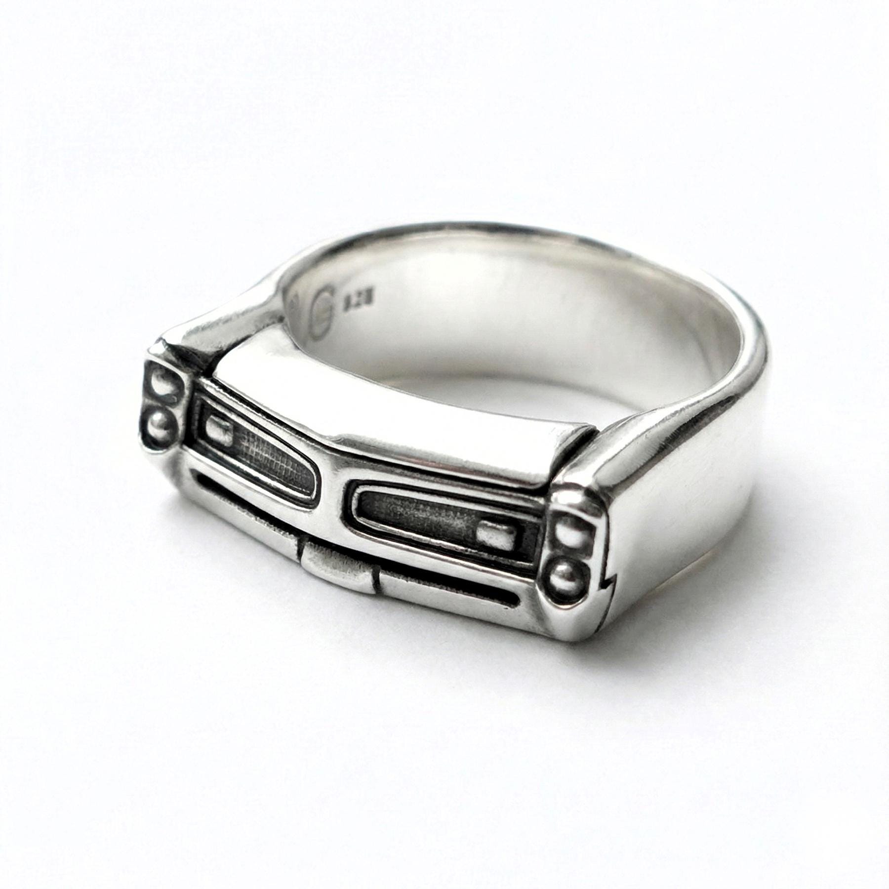 Handcrafted Car Grille Ring Sterling Silver for Gearheads and Vintage ...
