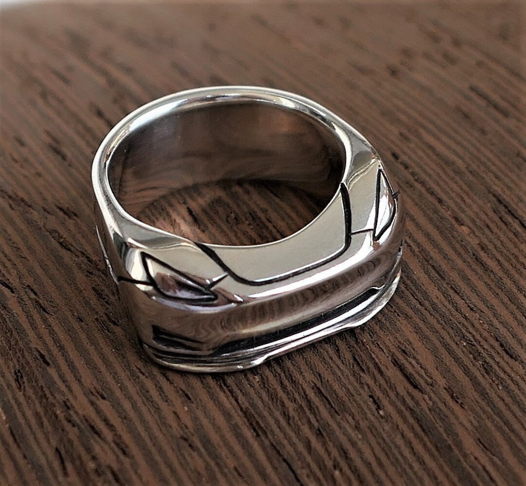 Tesla 925 Silver Model Y Ring Sterling Car Ring Luxury Accessior Men ...