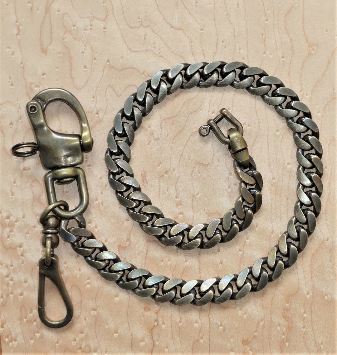 Mens Curb Chain | Heavy Wallet Chain | Solid Brass Vintage Style ...