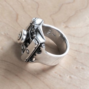 V8 Engine Model | Men's Silver Ring | Vintage Car Ring | Muscle Car ...