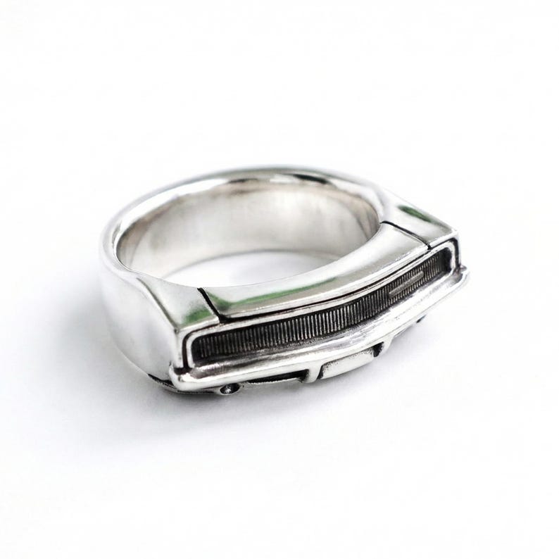 Handcrafted Car Grille Ring Sterling Silver for Gearheads and Vintage ...