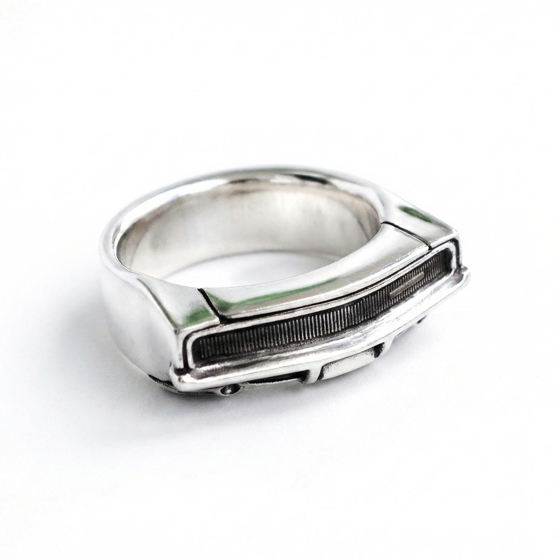Handcrafted Car Grille Ring Sterling Silver for Gearheads and Vintage ...