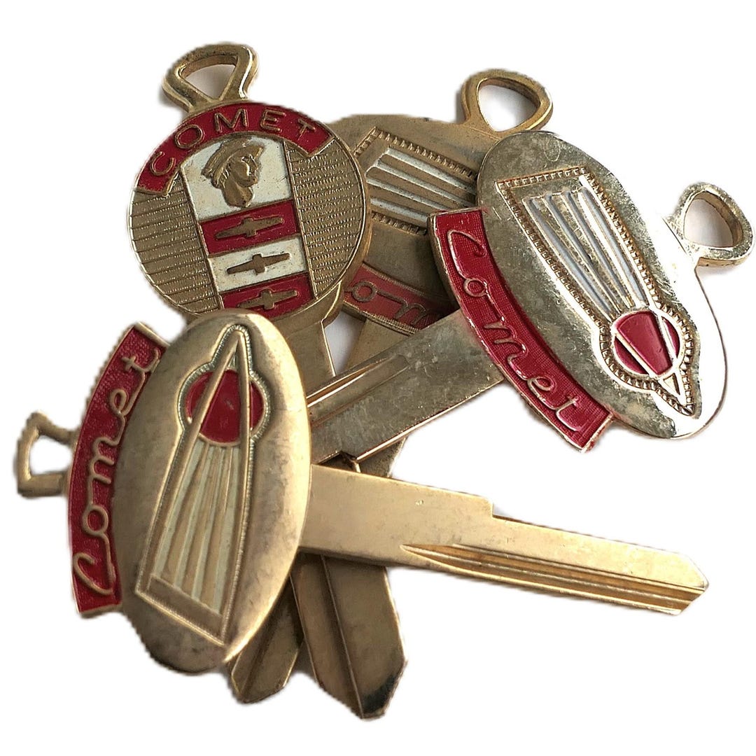 Vintage Ford Mercury Comet Key Blank | Old Car Keys | Crest Key Uncut ...