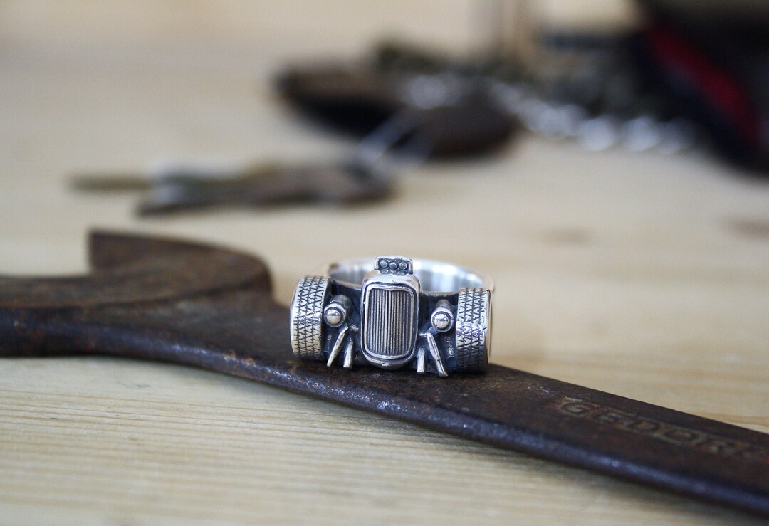 Hot Rod Ring 925 Silber Ford A Sterling Gearhead V8 Rat Rod Kustom ...
