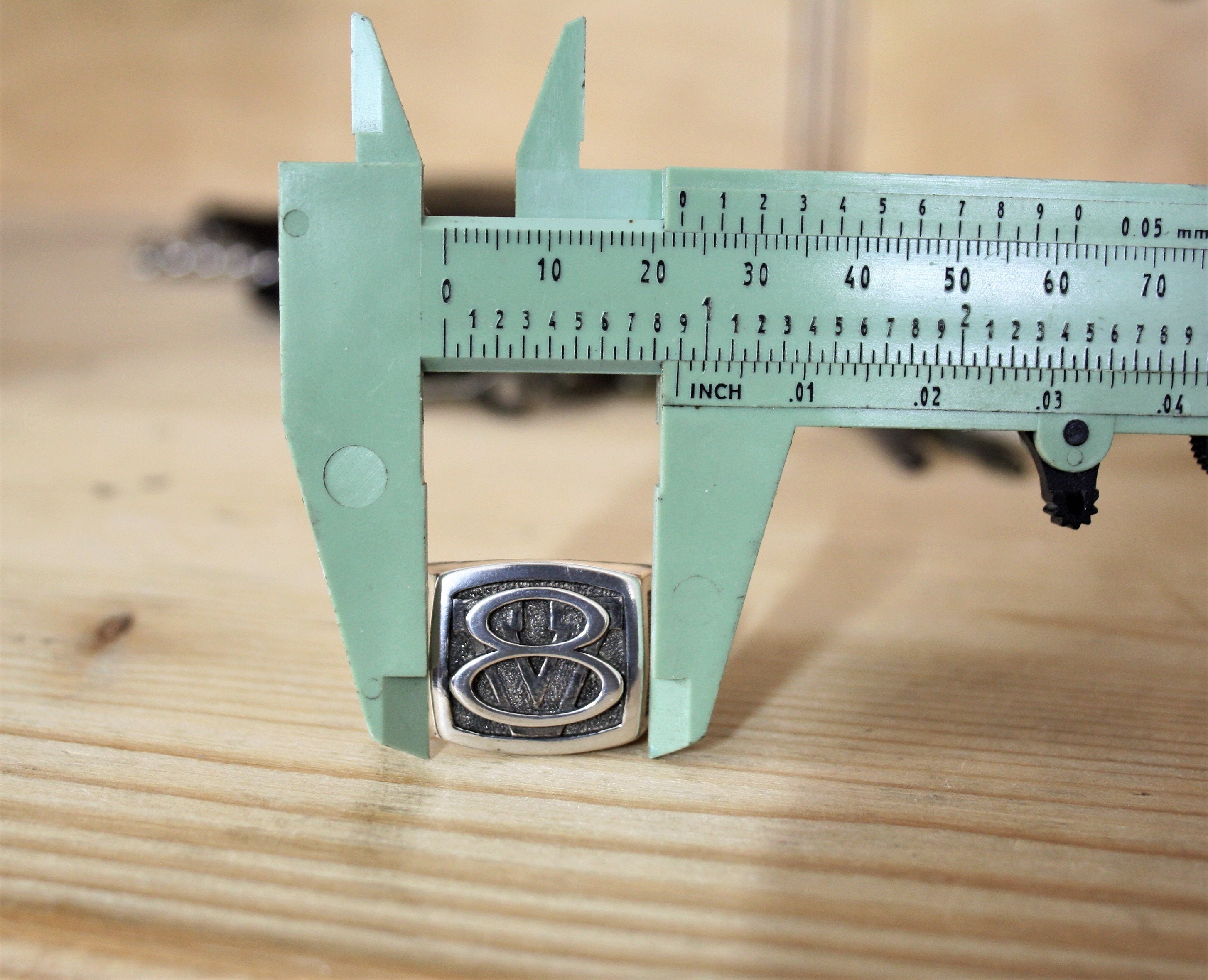 V8 Scallops Ring in 925 Silver Hot Rod Heavy Solid Signet Ring - Etsy ...