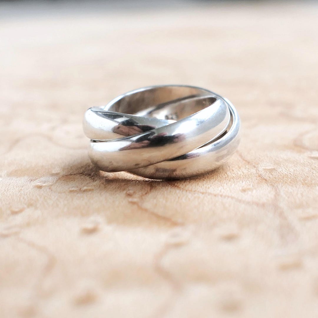 Three Band Ring | Trinity Ring | Rolling Ring | 925 Sterling Silver ...